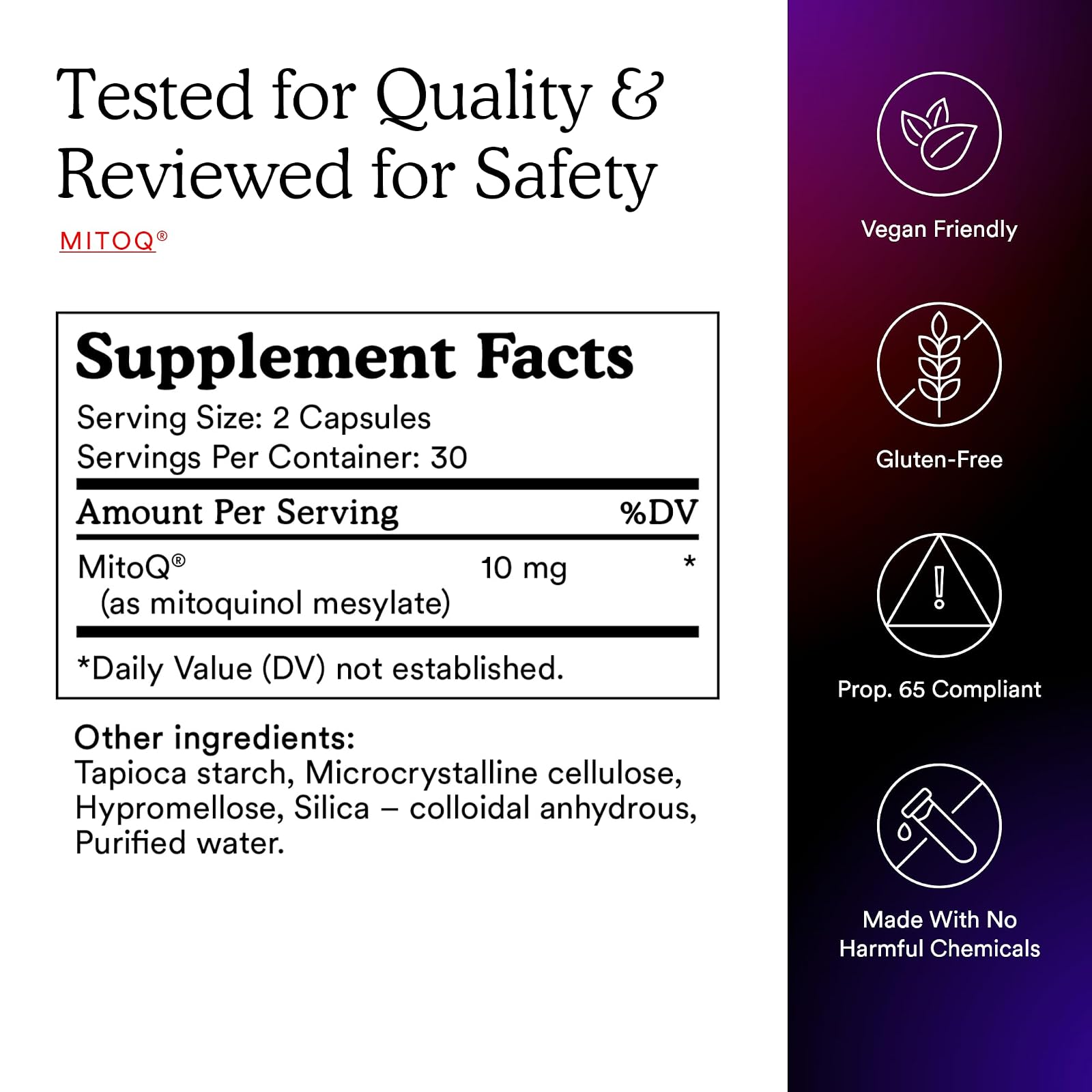MitoQ coq10 for heart support