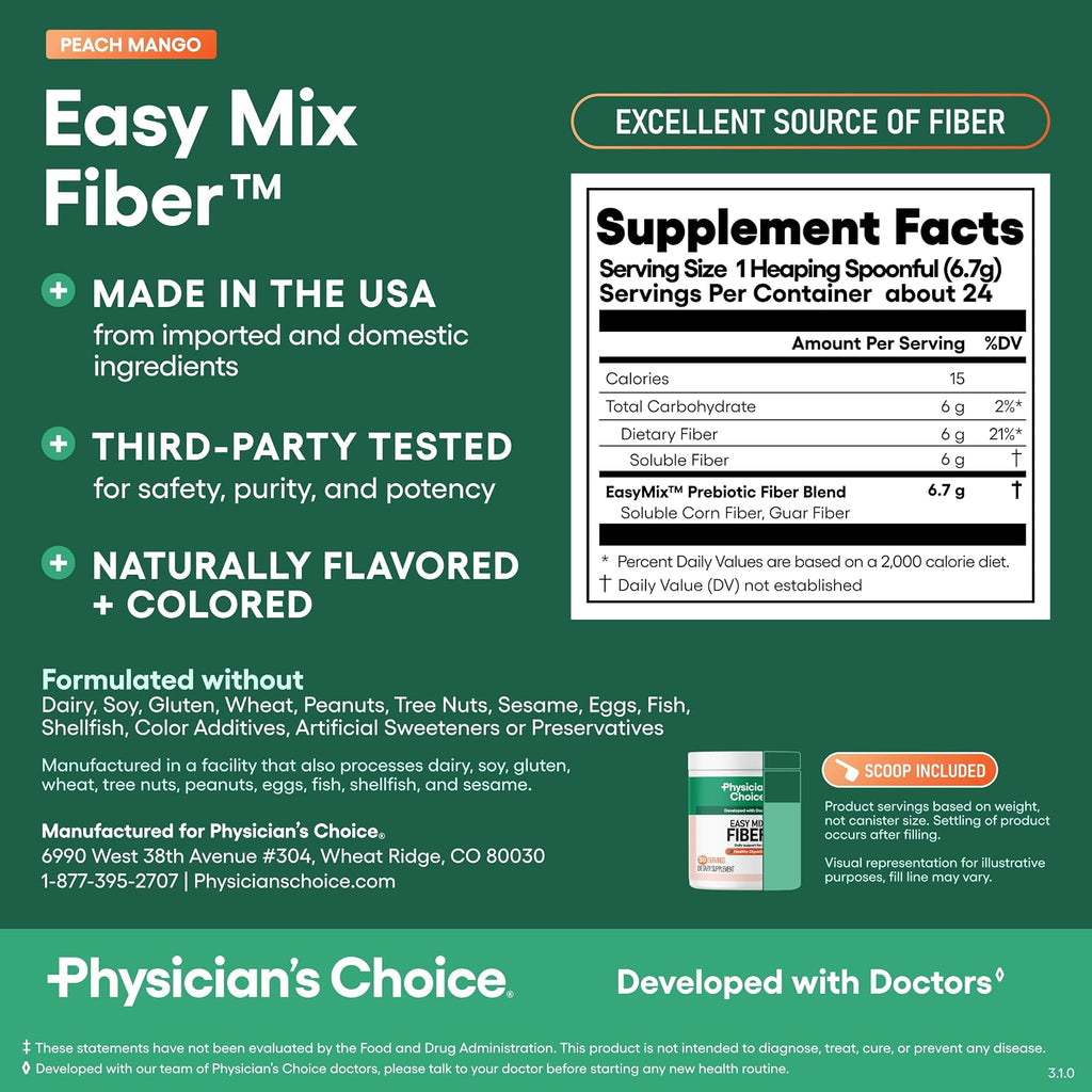 Mixable fiber for smoothies and drinks