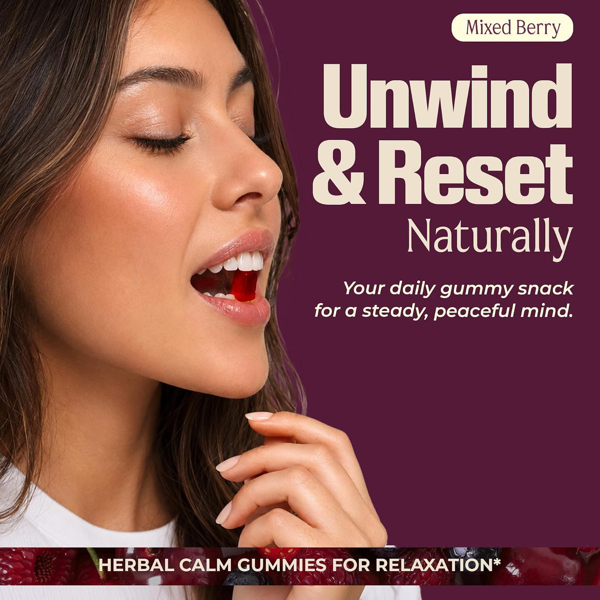 Mixed Berry Ashwagandha gummies for relaxation