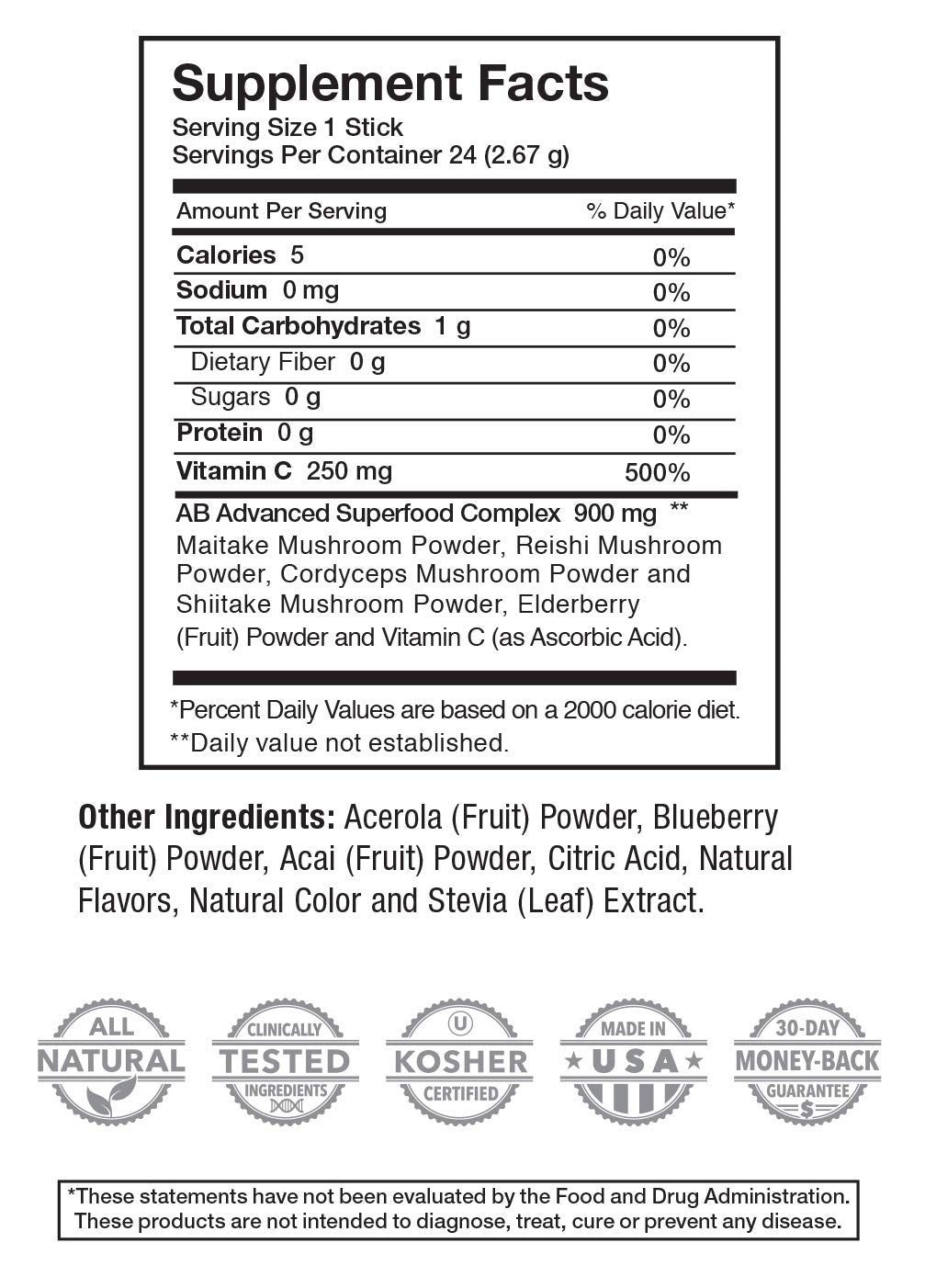 Mixed berry elderberry powder supplement