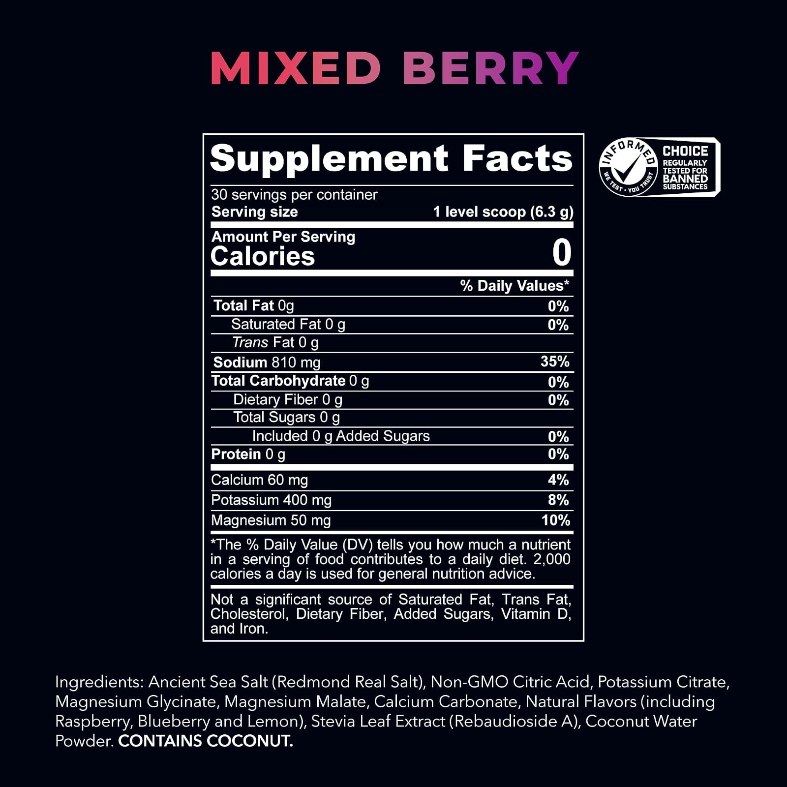 Mixed berry electrolyte powder for hydration