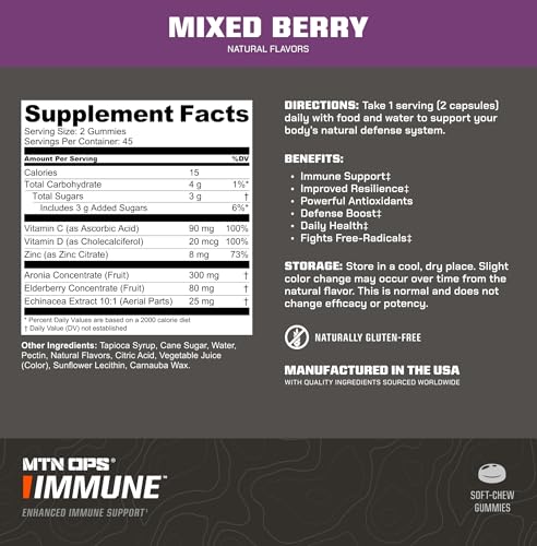 mixed berry flavour elderberry gummies