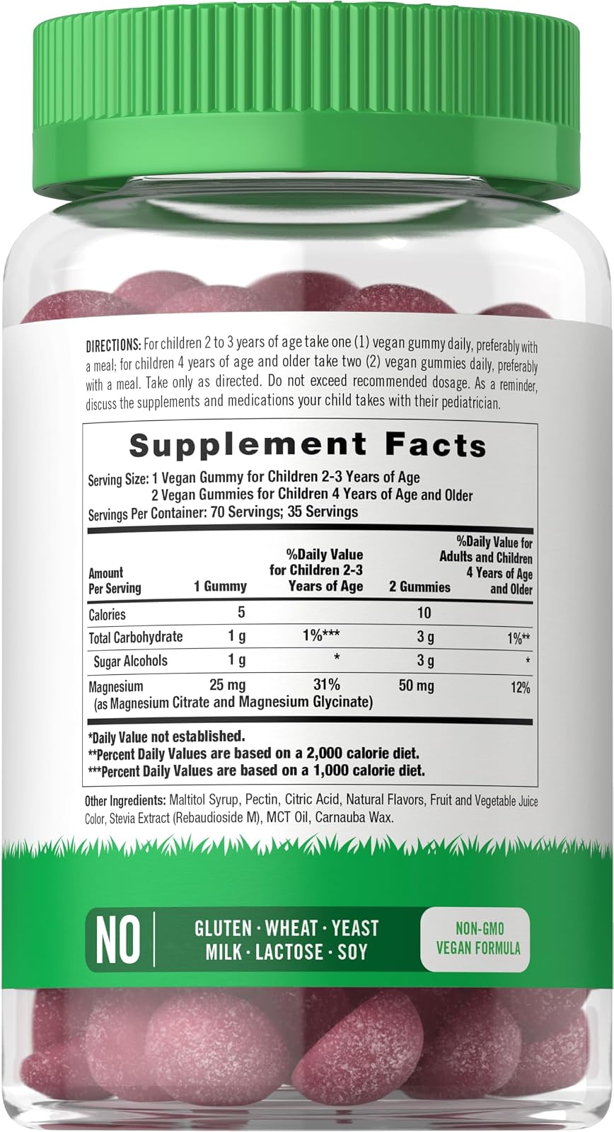 Mixed berry flavour magnesium supplements