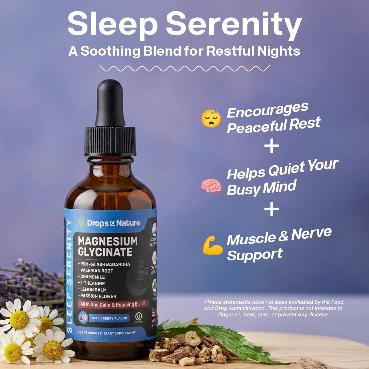 mixed berry magnesium drops for stress relief