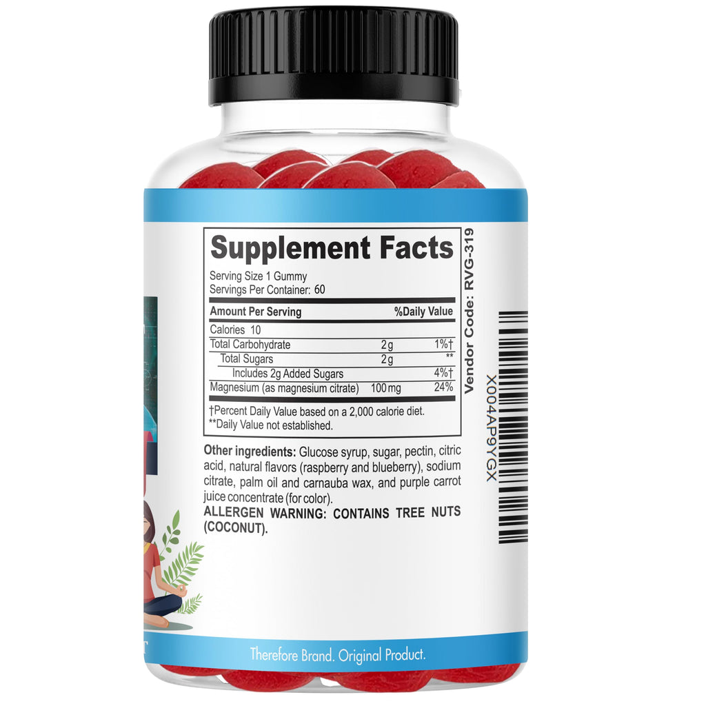 Mixed berry magnesium supplement for focus