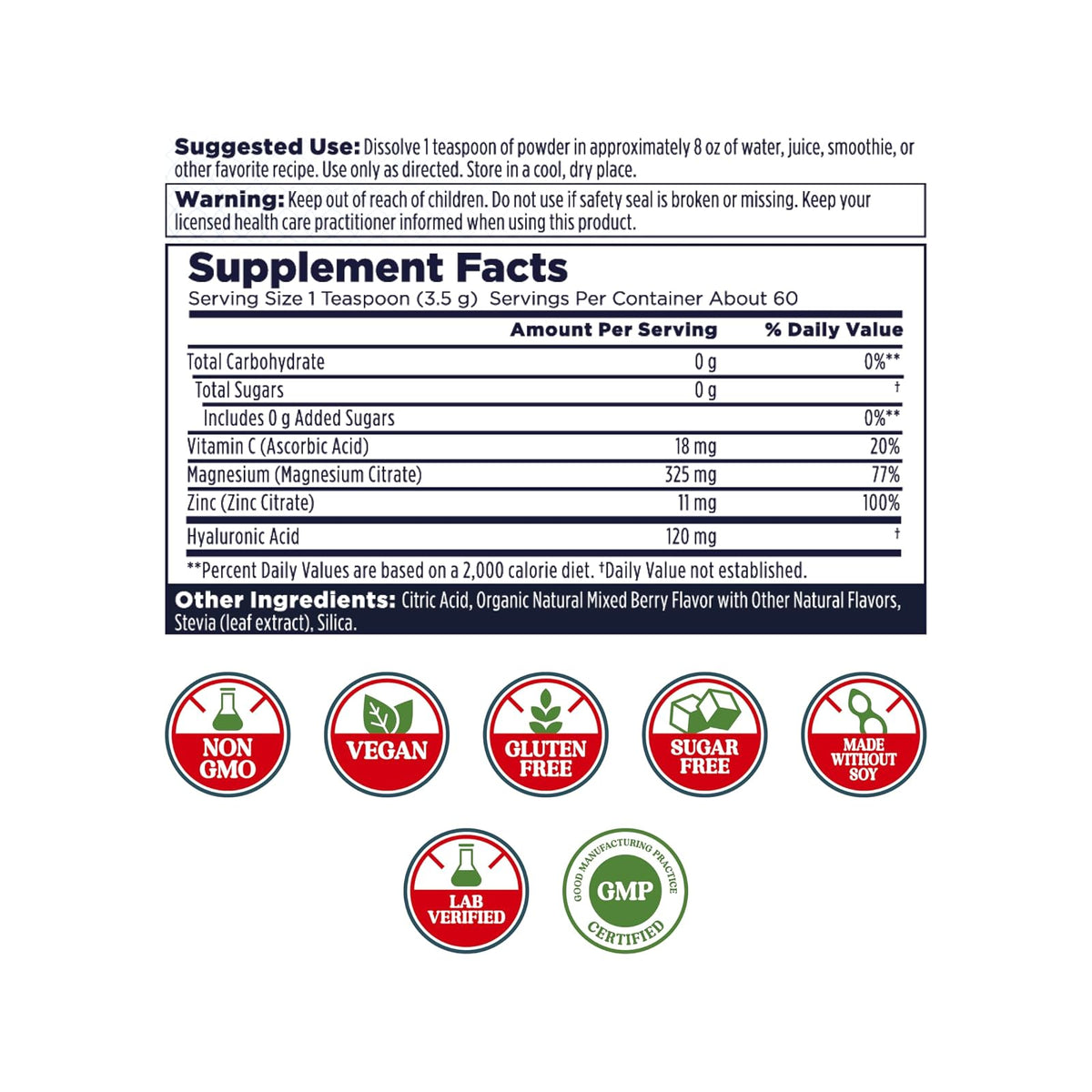 Mixed Berry magnesium supplement for relaxation