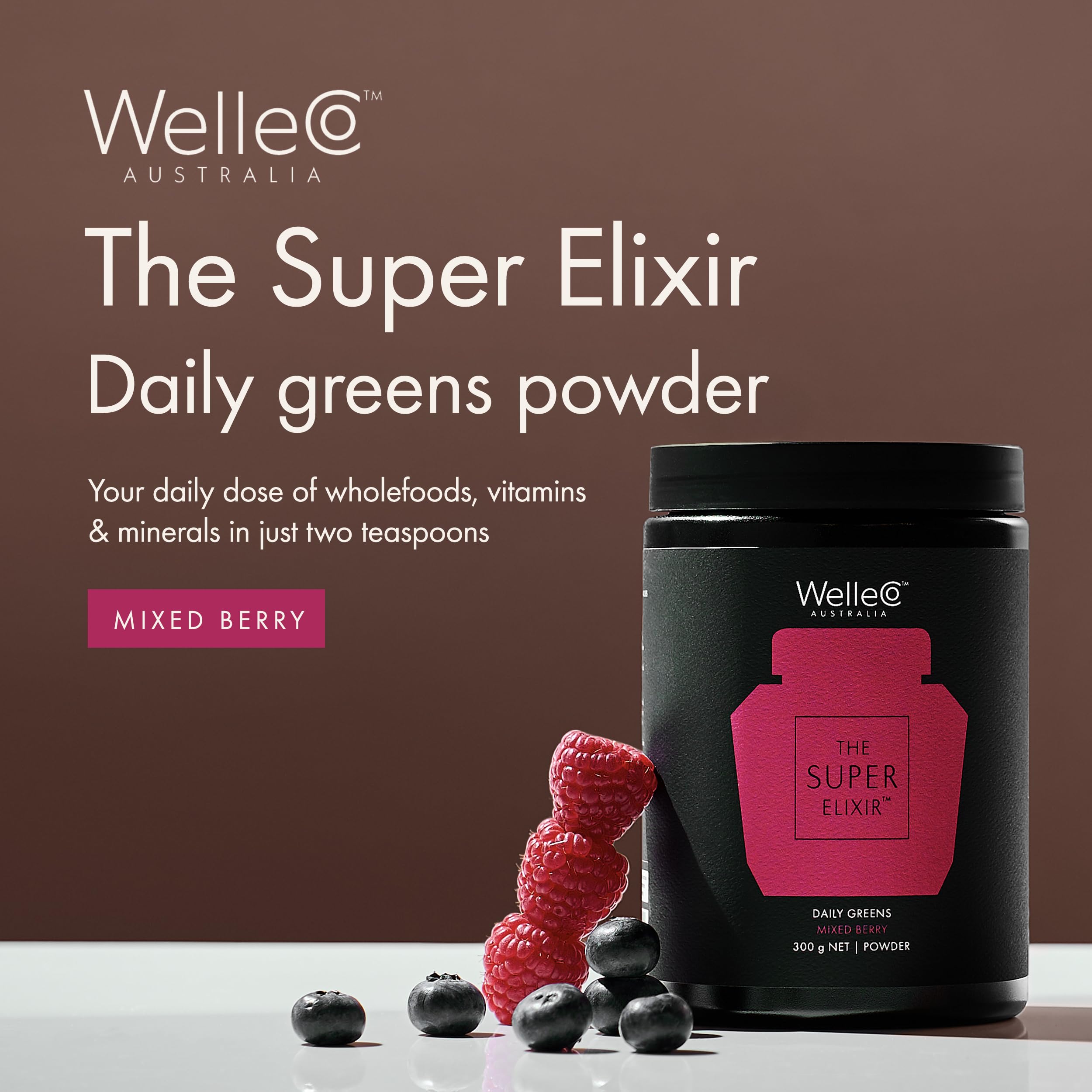 Mixed berry vegan supplement powder