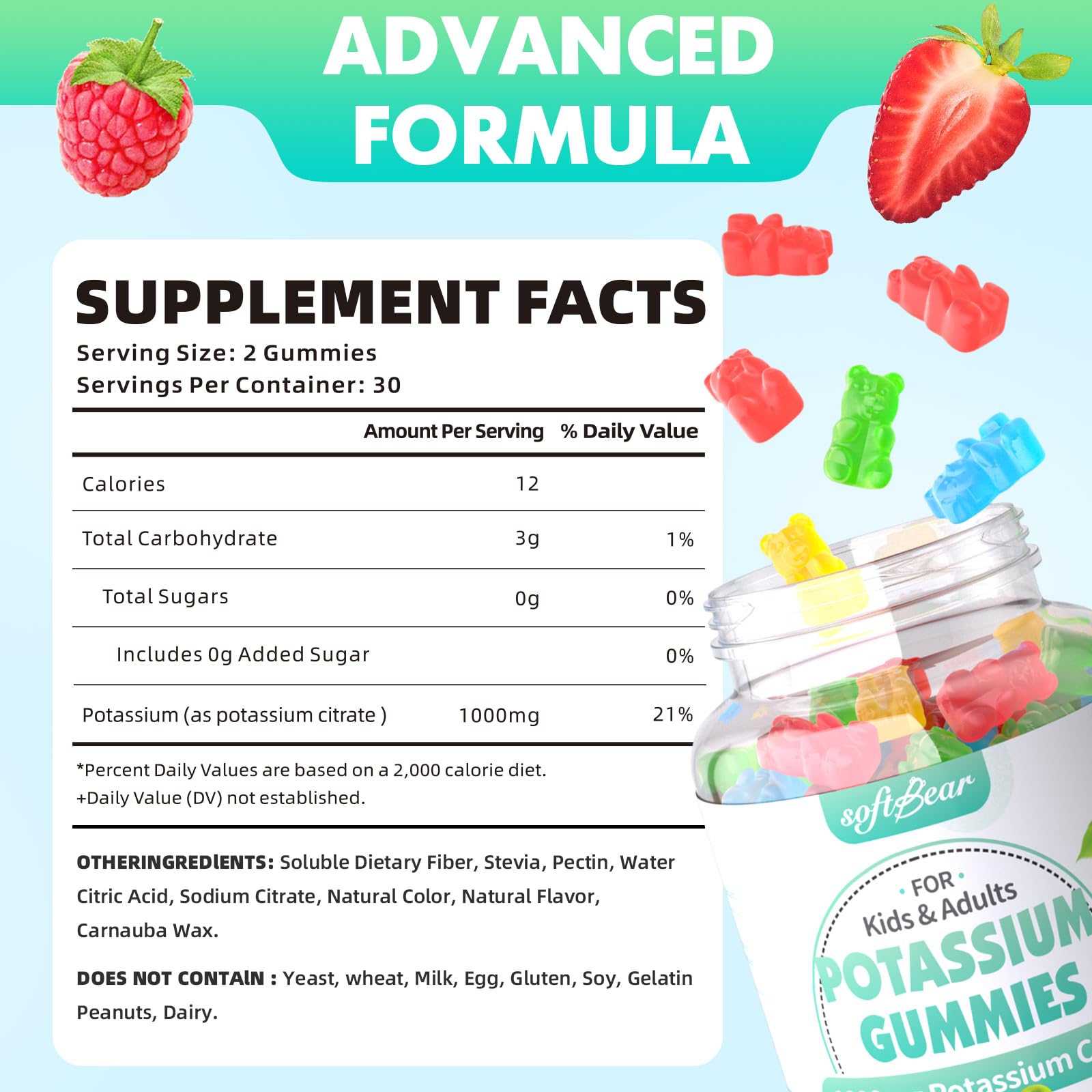 mixed fruit flavor potassium supplement