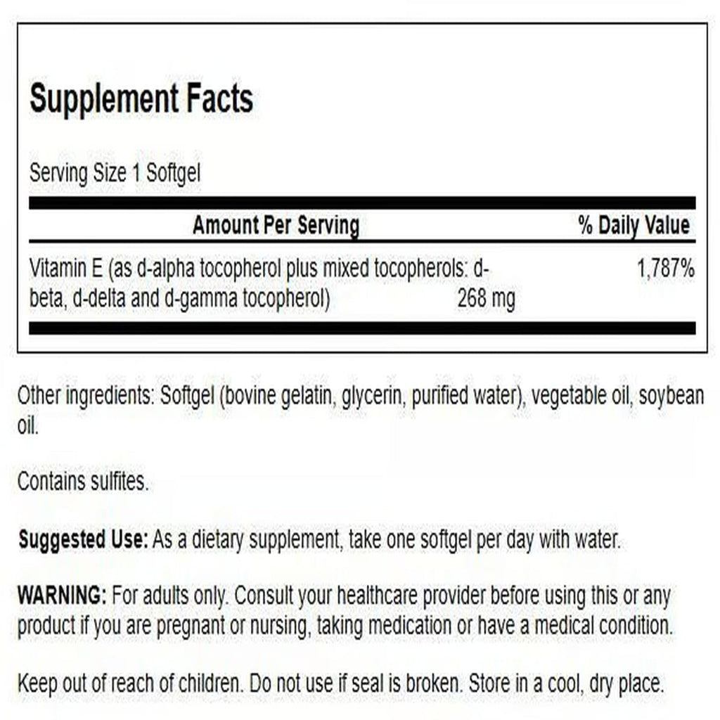 Mixed tocopherols vitamin E antioxidant support