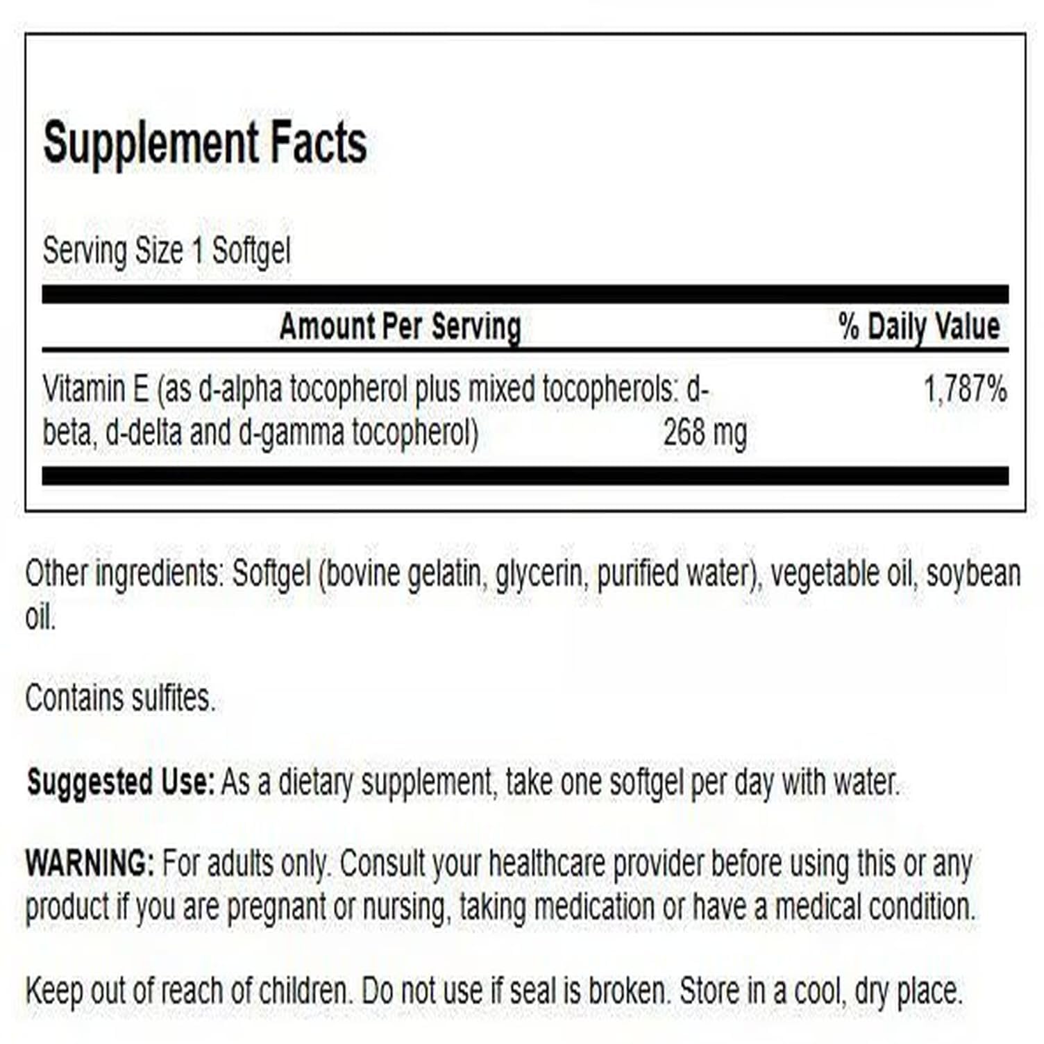 Mixed tocopherols vitamin E antioxidant support