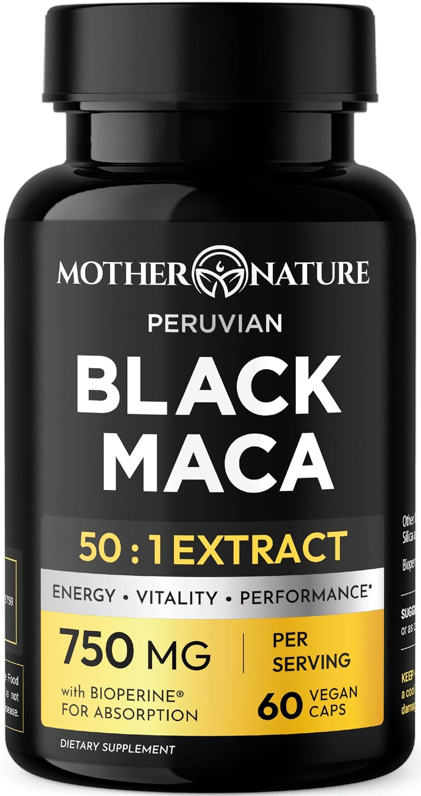 MNO Black Maca Root capsules for energy