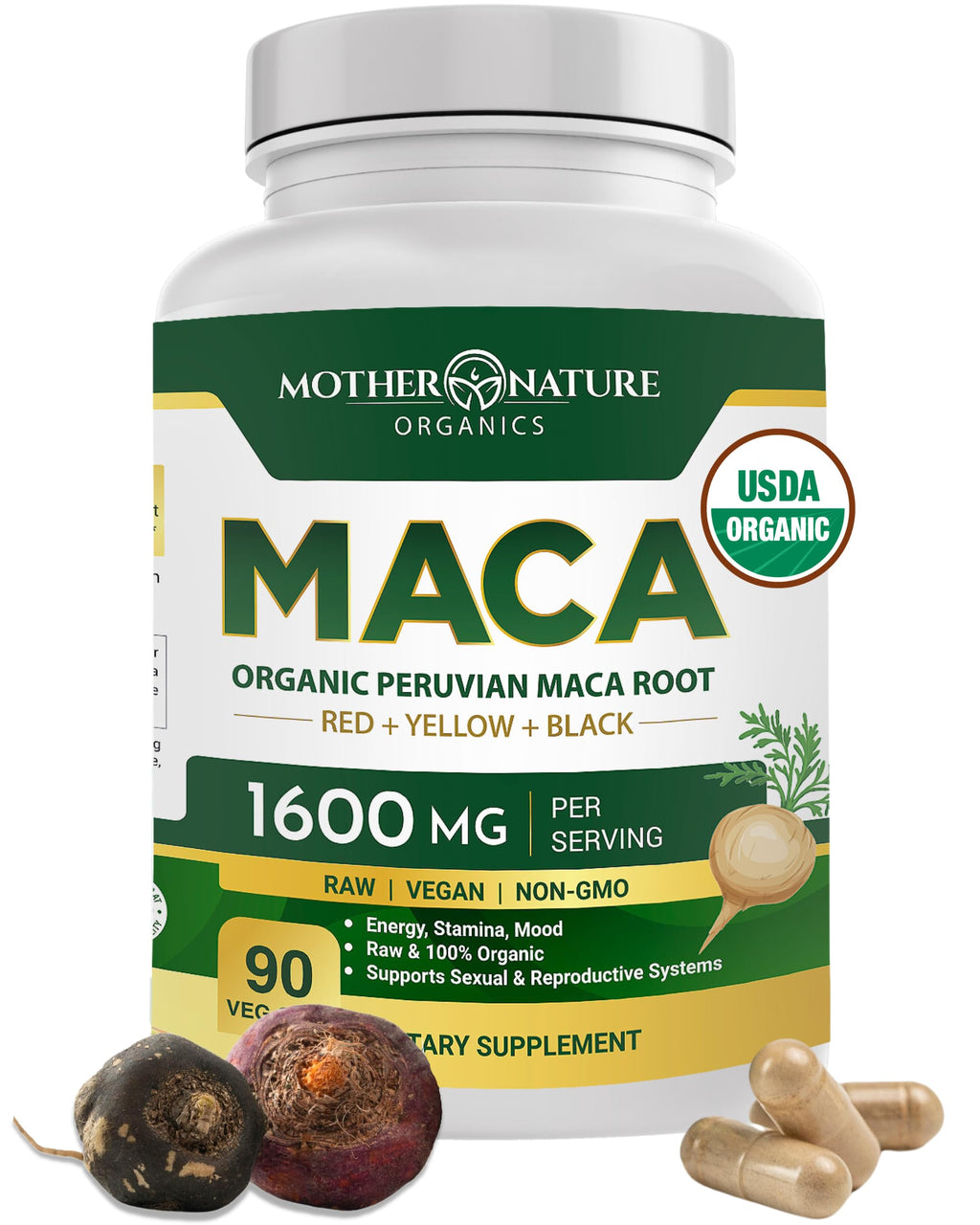 MNO organic maca root capsules