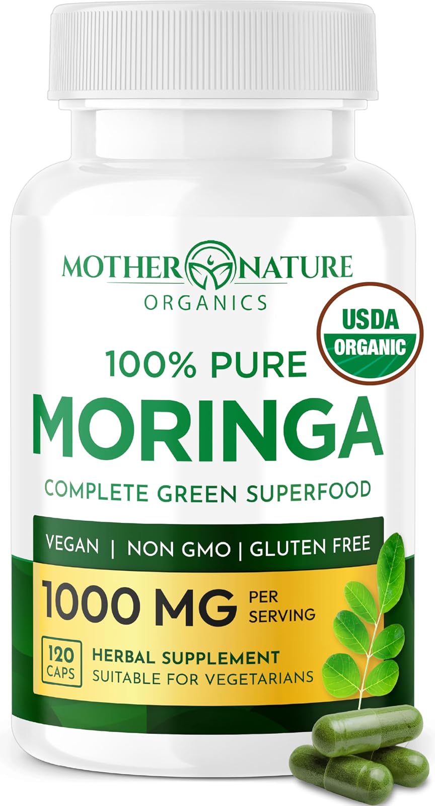 MNO organic moringa leaf capsules