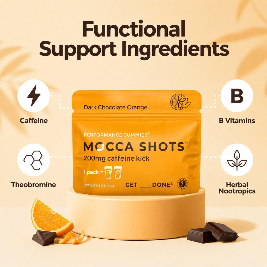 Mocca Shots gummies for enhanced performance