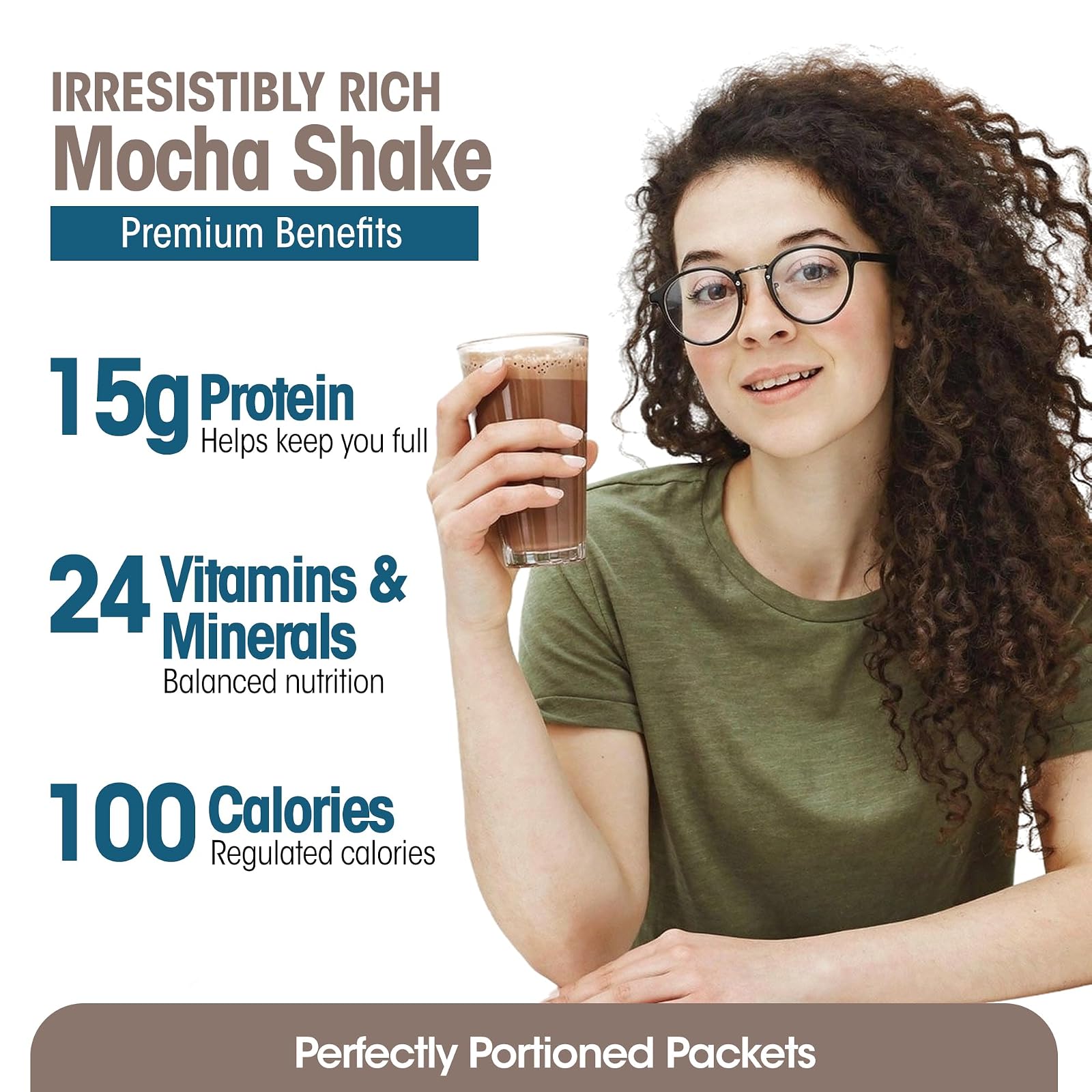 Mocha cream protein shake packets