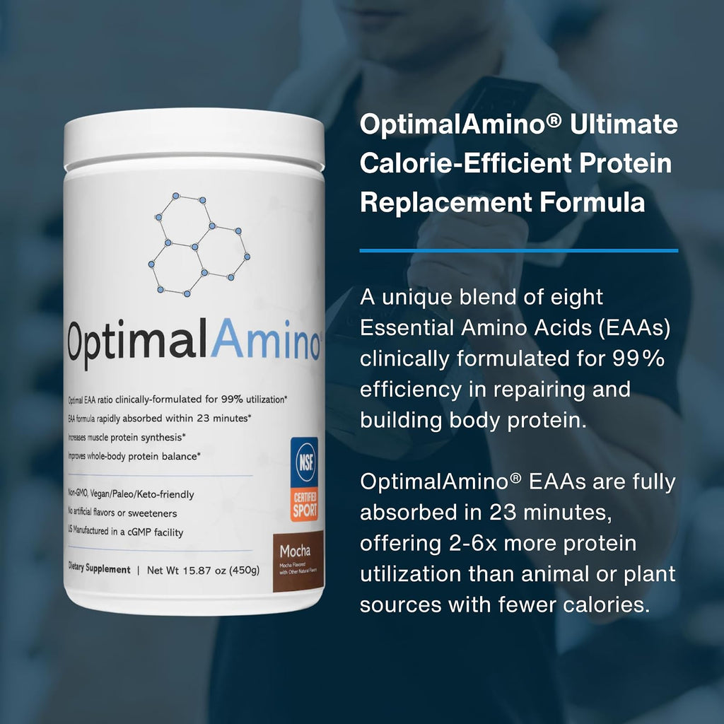 Mocha flavoured amino acid supplement
