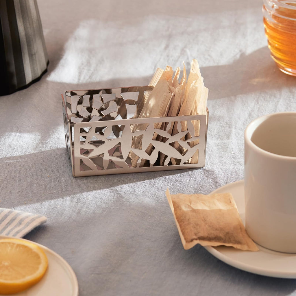 modern silver tea storage