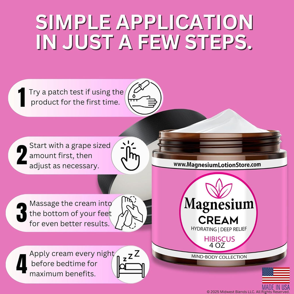 Moisturizing magnesium cream with hibiscus