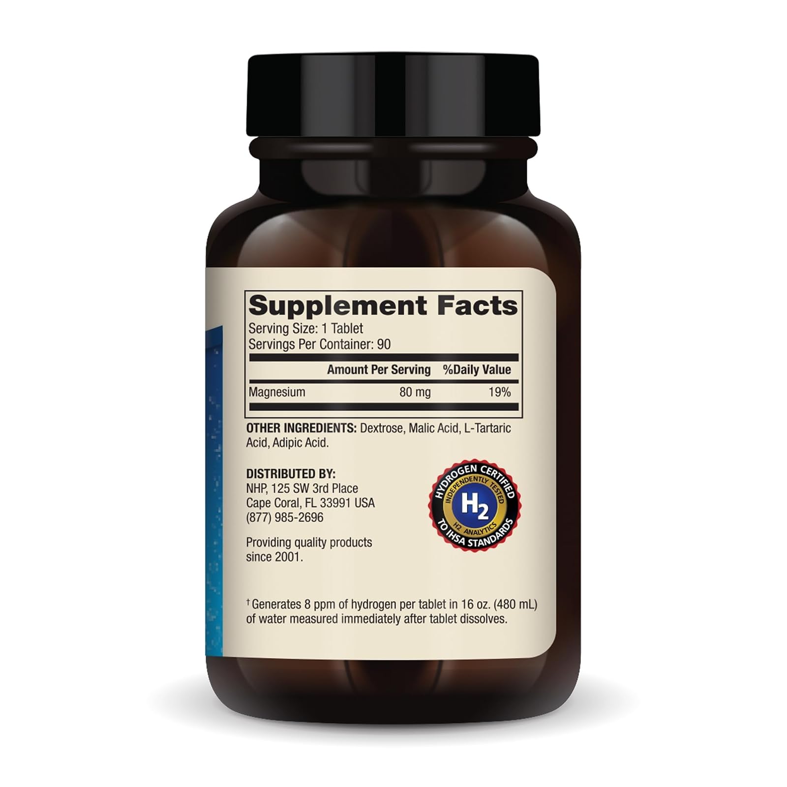 Molecular hydrogen supplement for energy