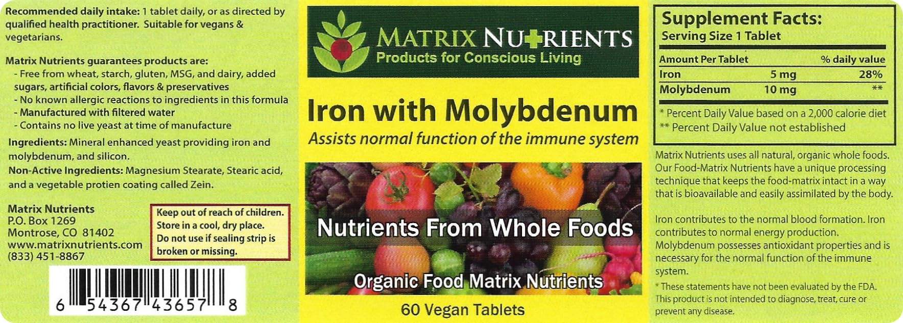molybdenum enriched iron for cellular growth