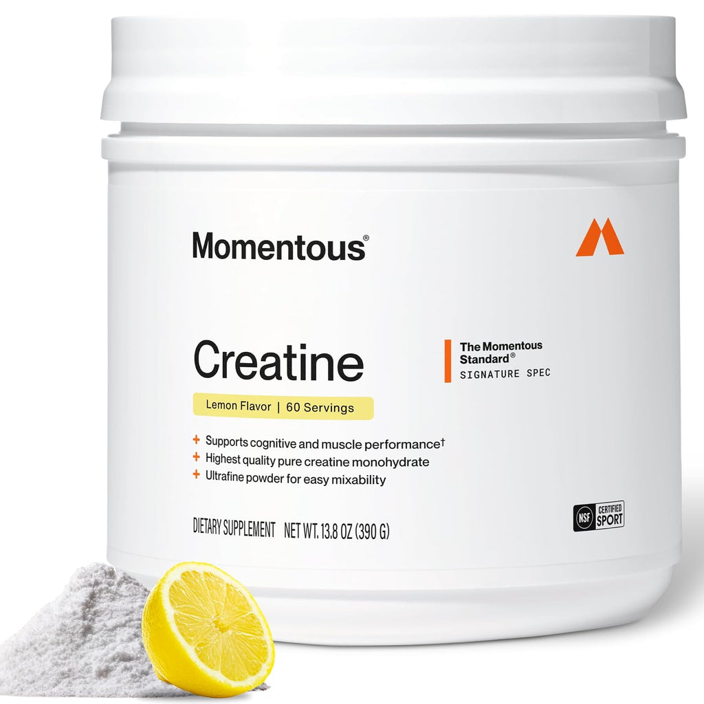 Momentous creatine monohydrate powder lemon flavour