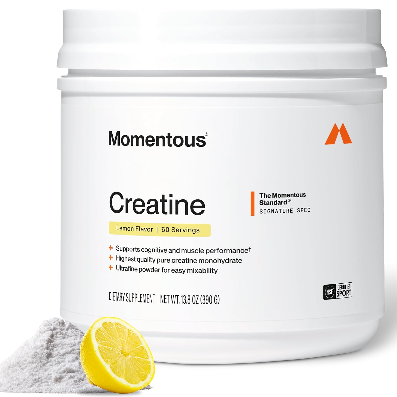 Momentous creatine monohydrate powder lemon flavour