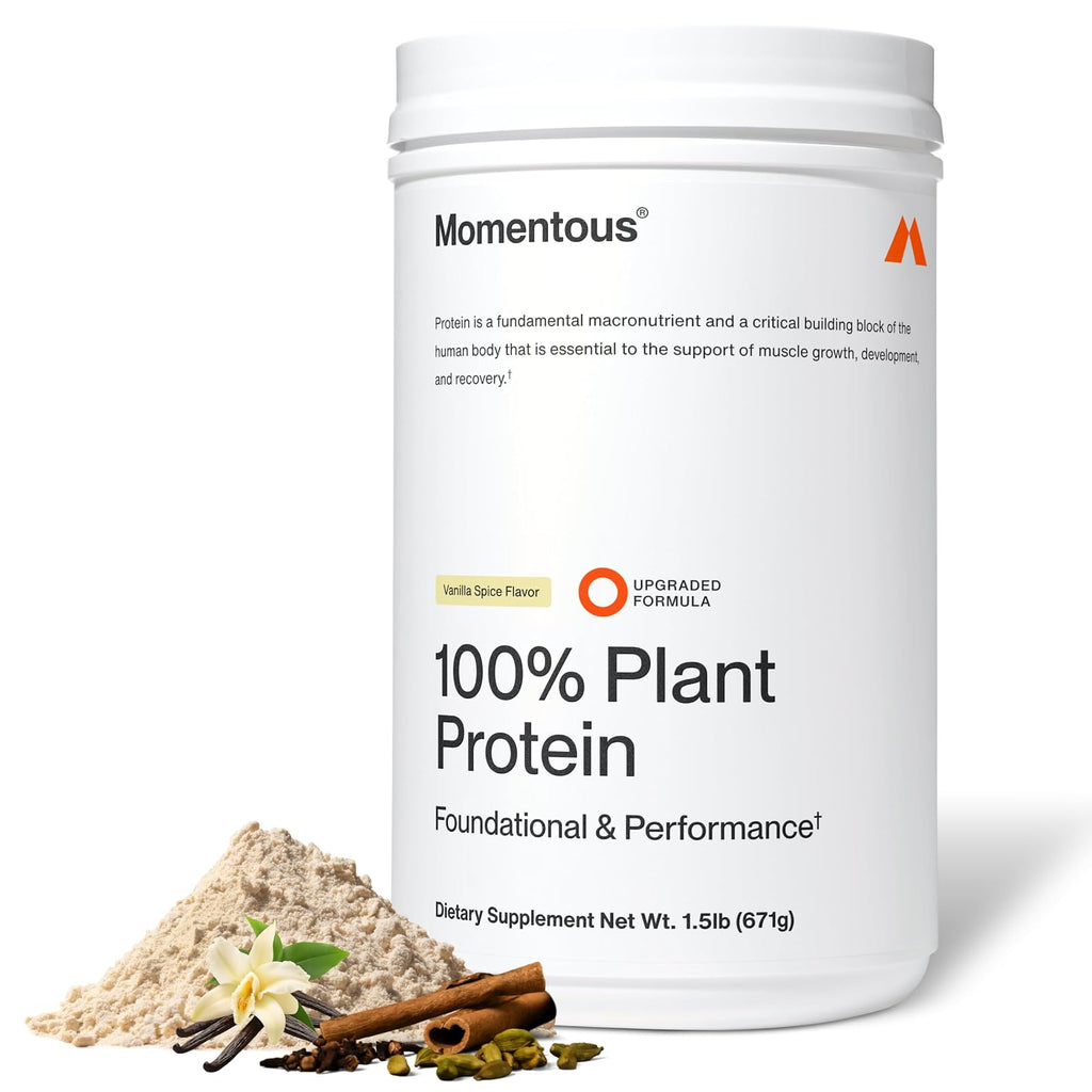 Momentous plant protein powder vanilla spice