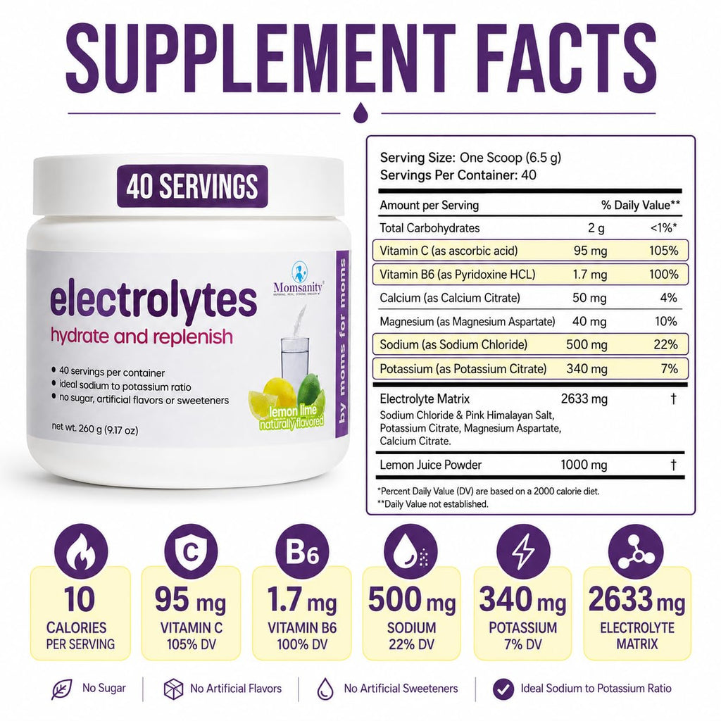 Momsanity electrolyte powder for hydration