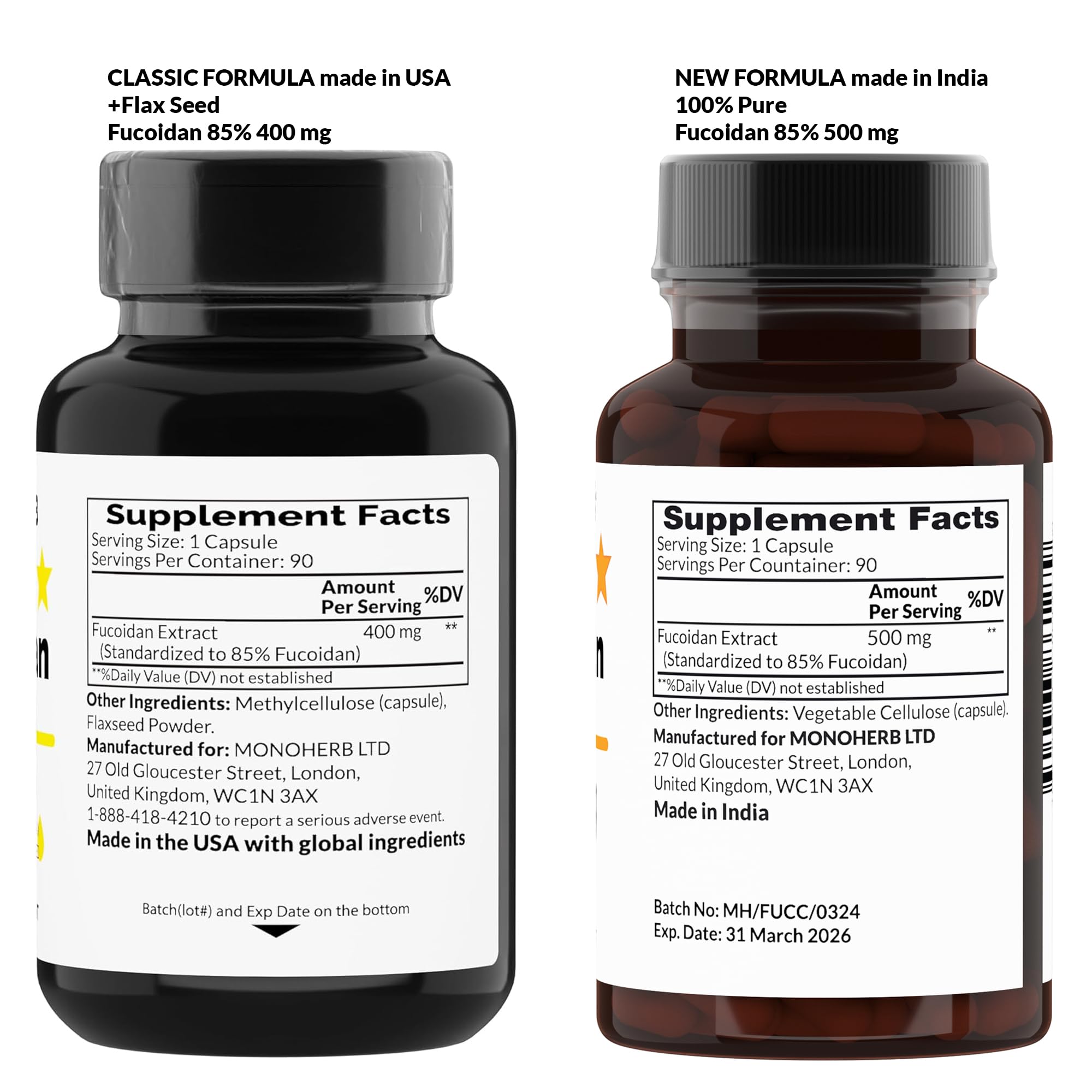 MONOHERB Fucoidan 500 mg for overall health