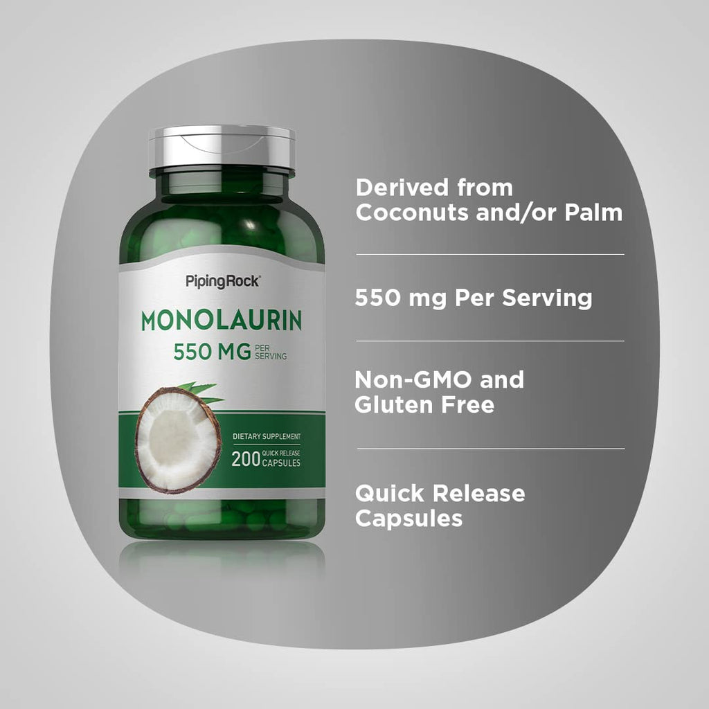 Monolaurin capsules for digestive health
