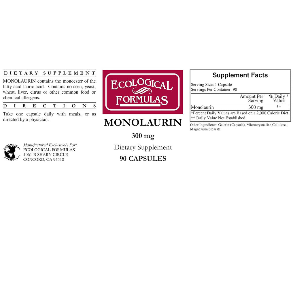 Monolaurin capsules for immune support