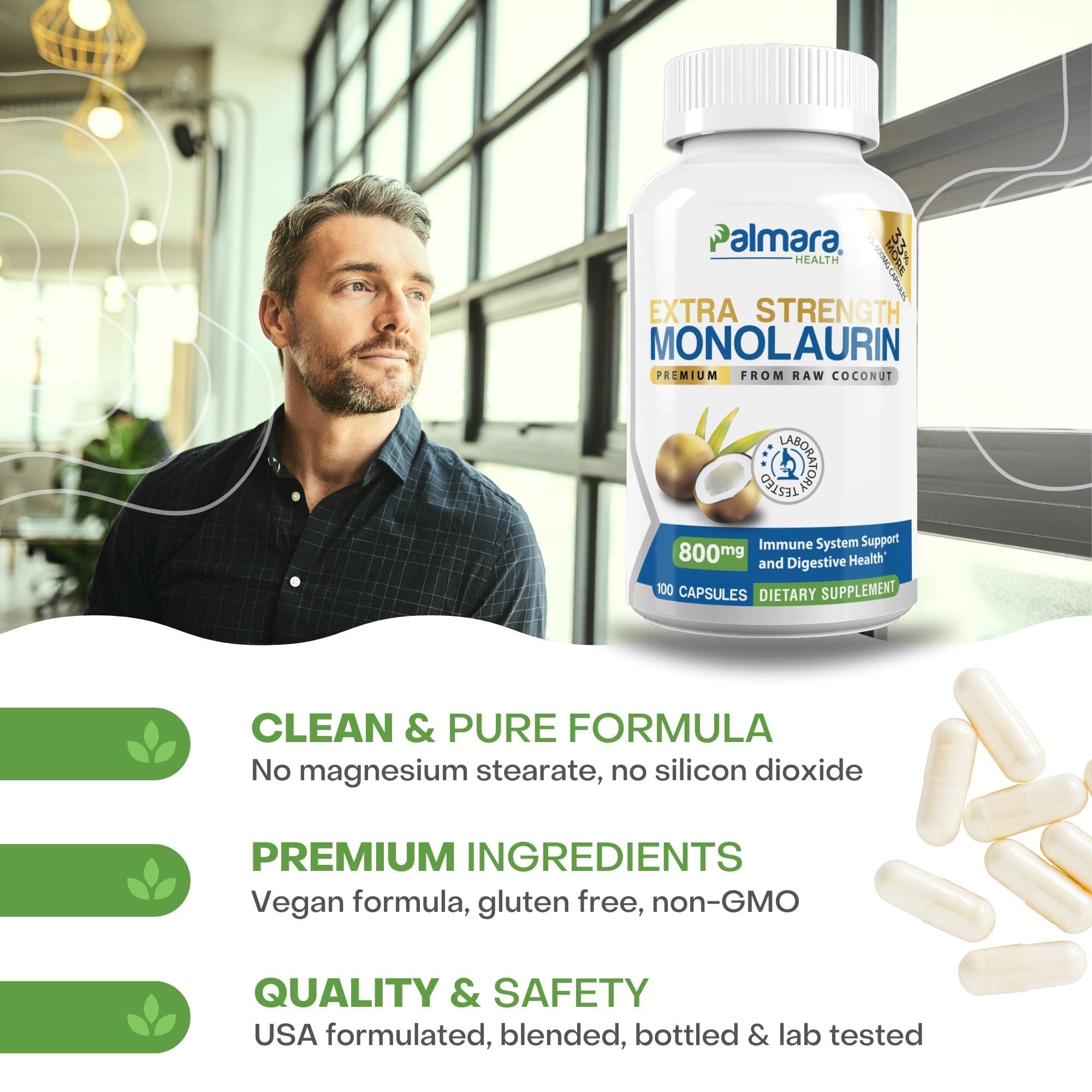 Monolaurin for digestive health