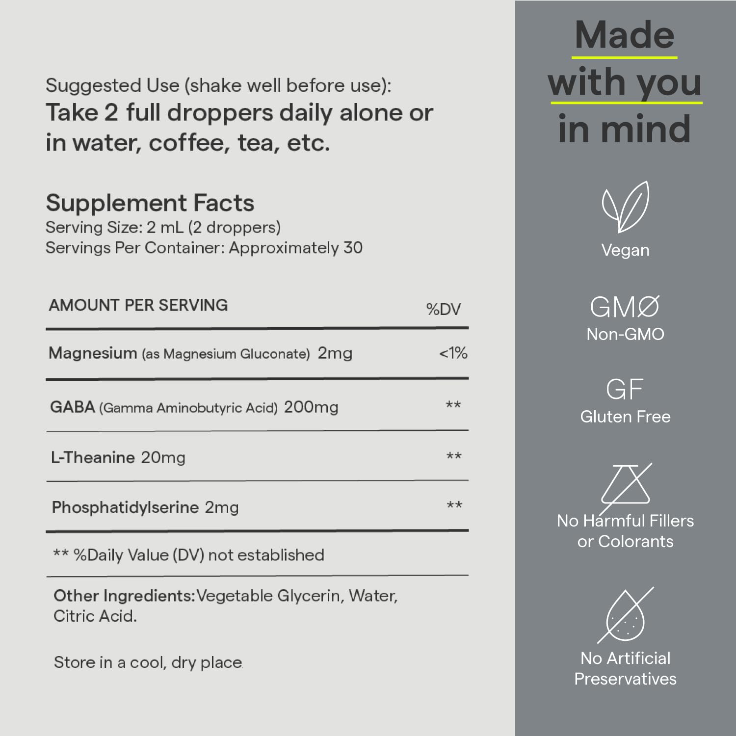 Mood-enhancing drops for better focus