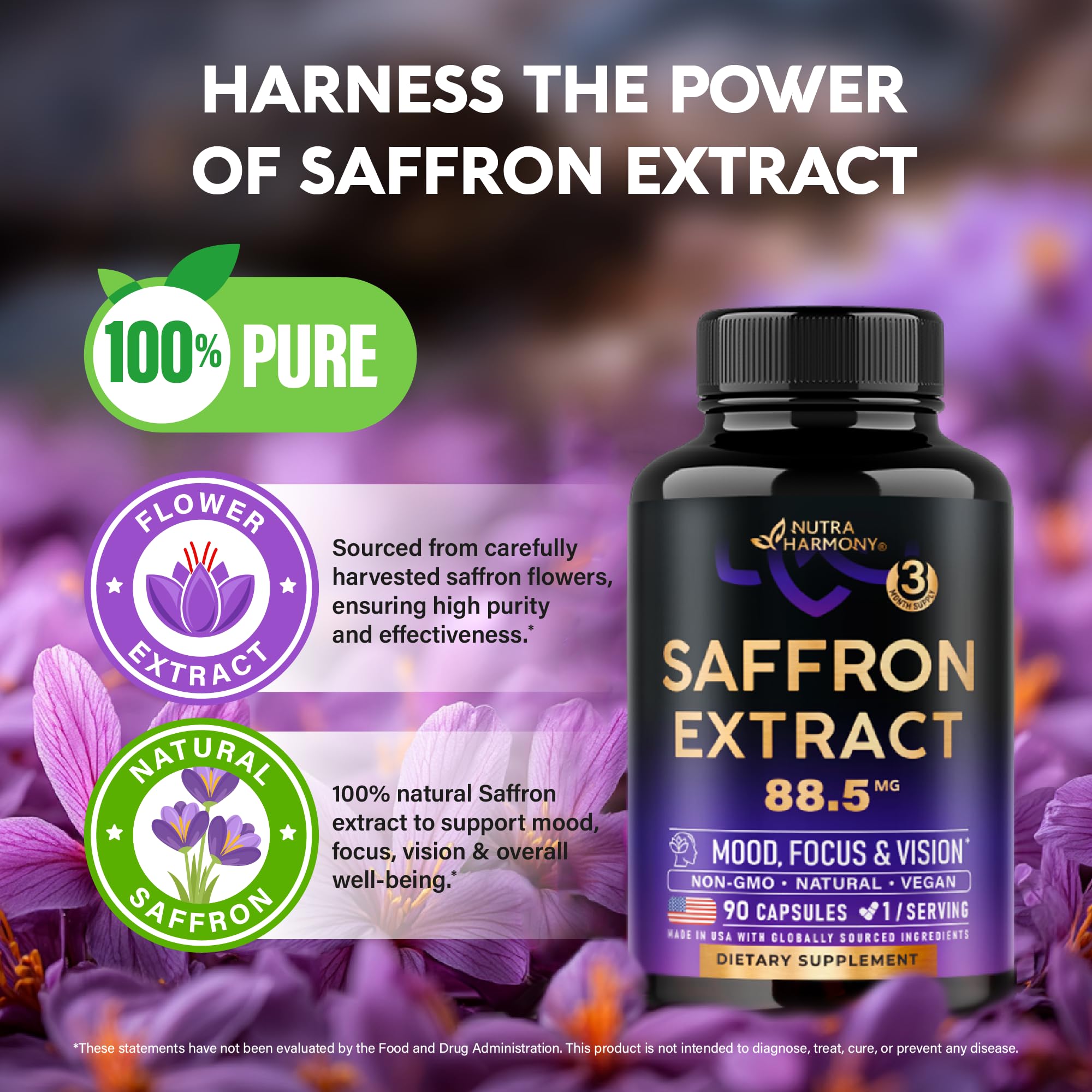 Mood-enhancing saffron supplements