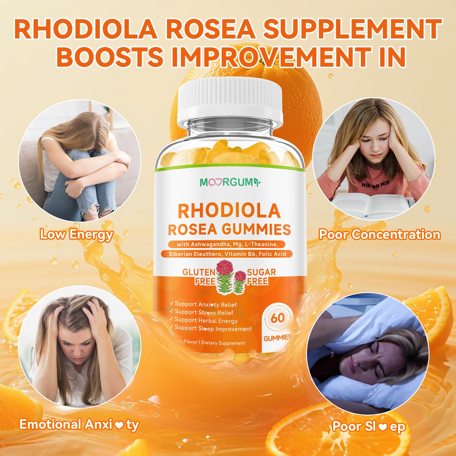 MOORGUMY Rhodiola gummies for focus