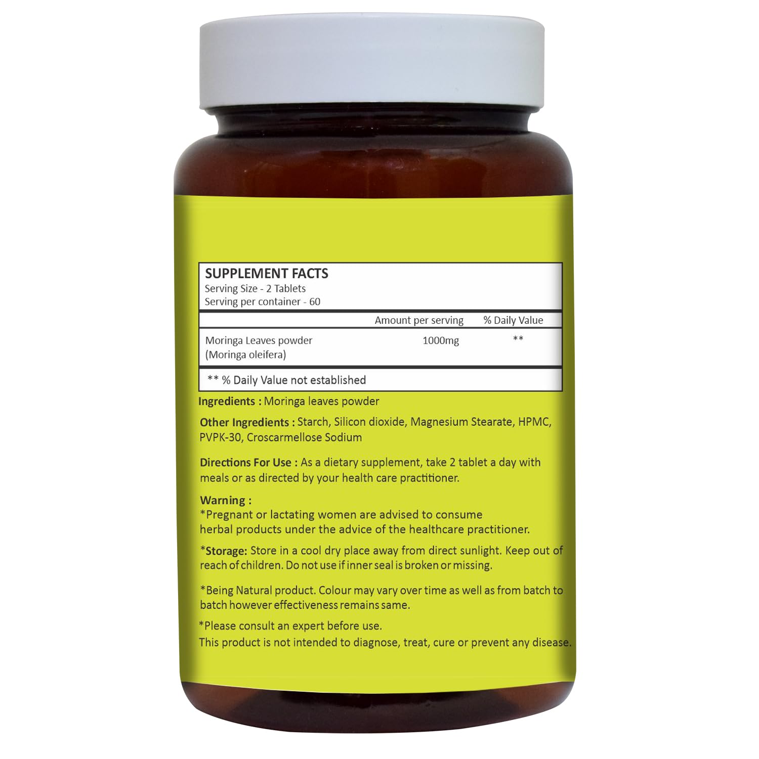 moringa 1000 mg tablet dosage