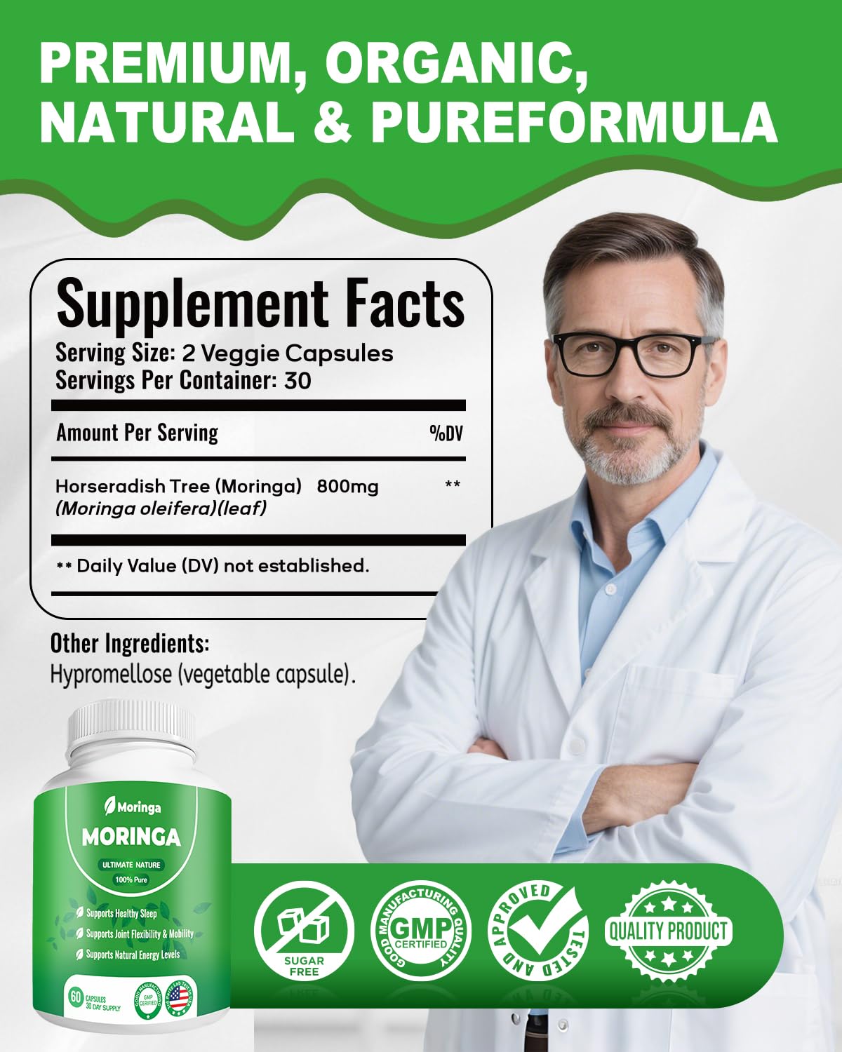 Moringa 800 mg for active lifestyle