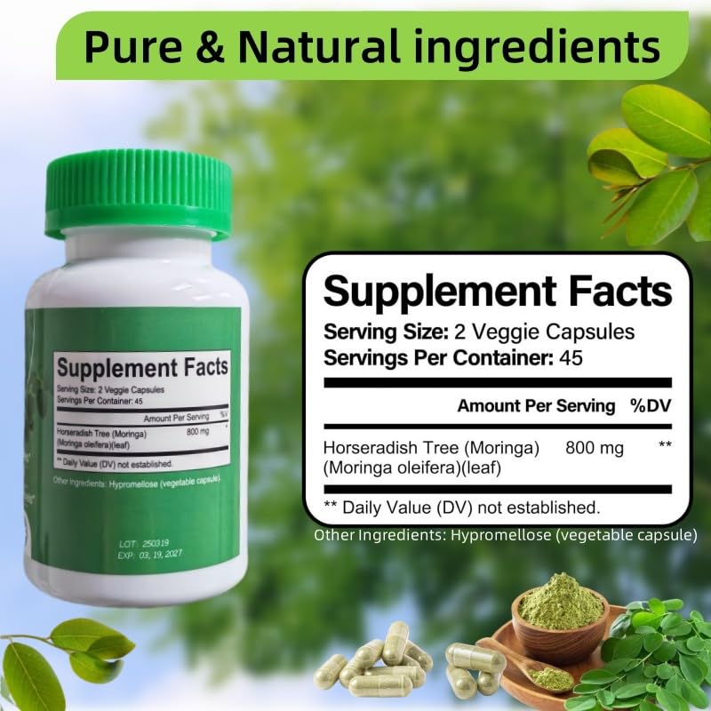 Moringa 800 mg herbal benefits