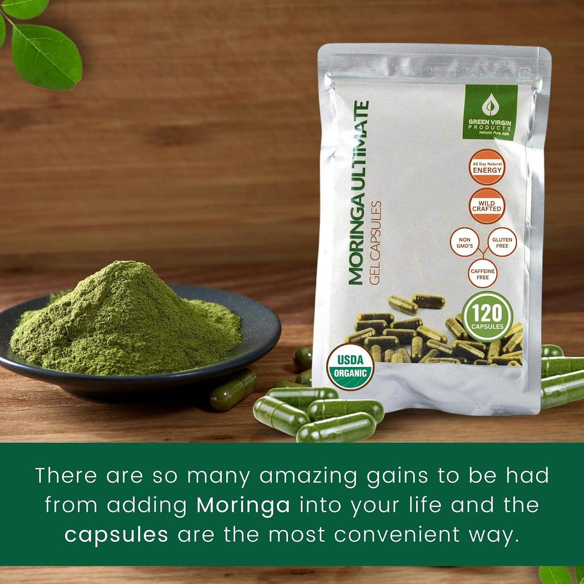 Moringa capsules for daily nutrition