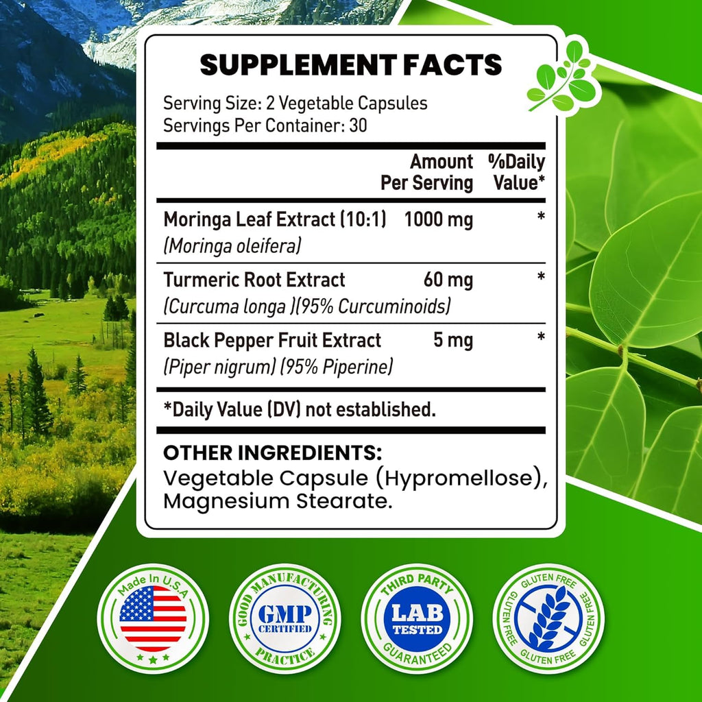 Moringa capsules for daily nutrition