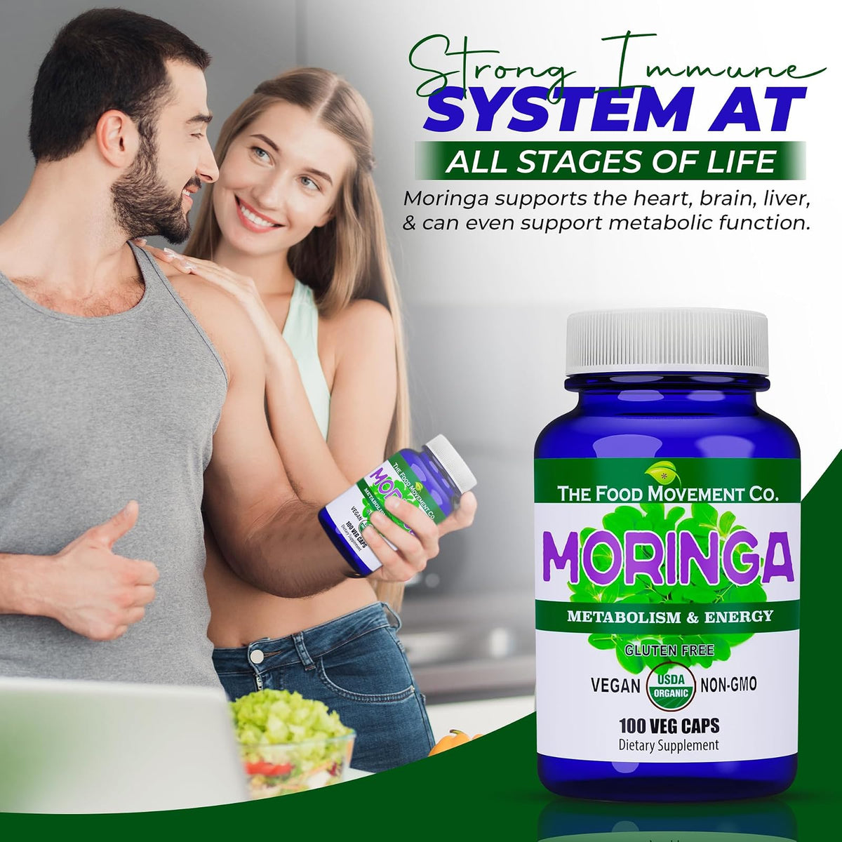 Moringa capsules for daily nutrition
