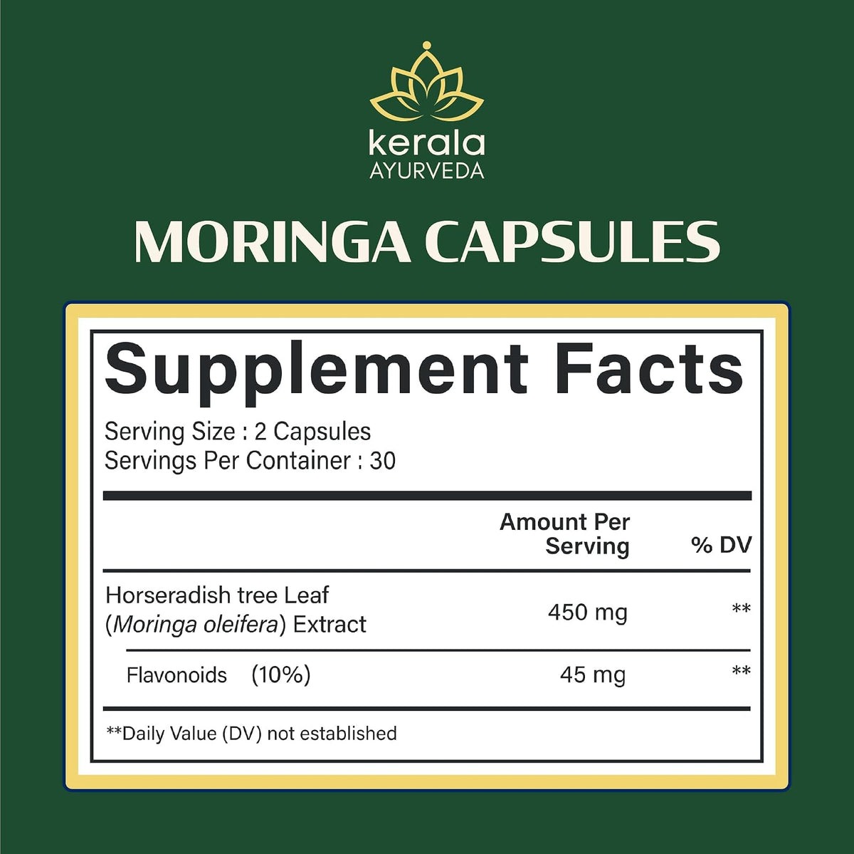 Moringa capsules for daily vitality