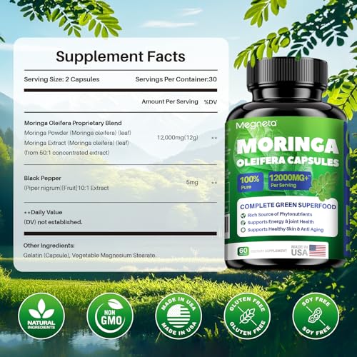 Moringa capsules for digestive support
