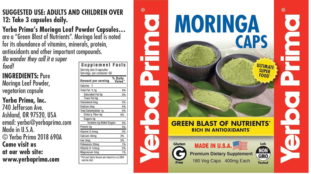Moringa capsules for energy boost