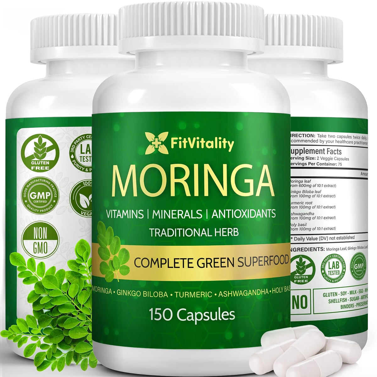 Moringa capsules for energy boost