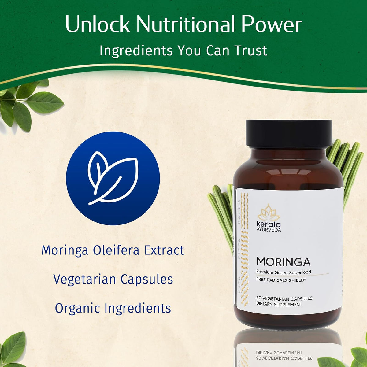Moringa capsules for energy boost