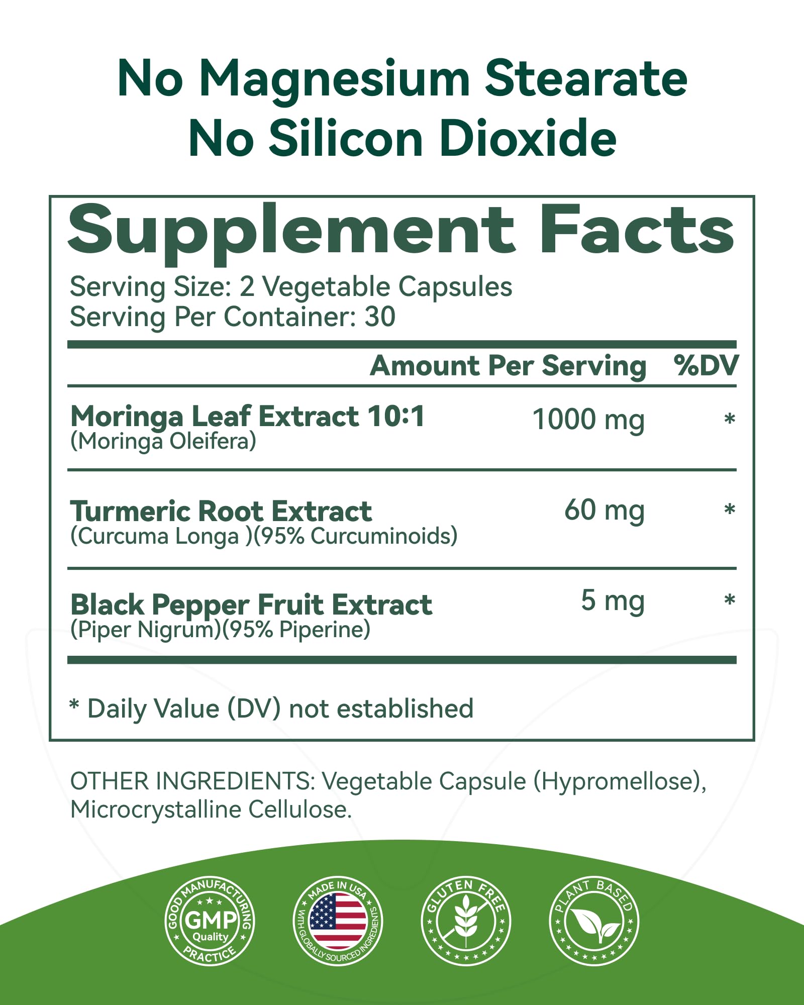 Moringa capsules for overall wellness