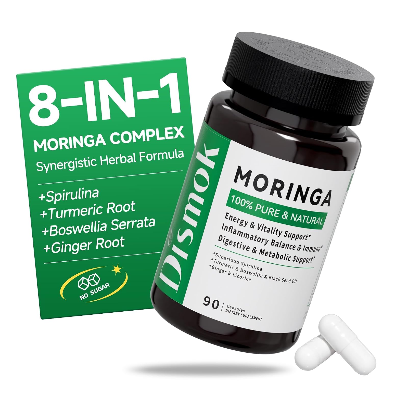 Moringa capsules with Spirulina benefits