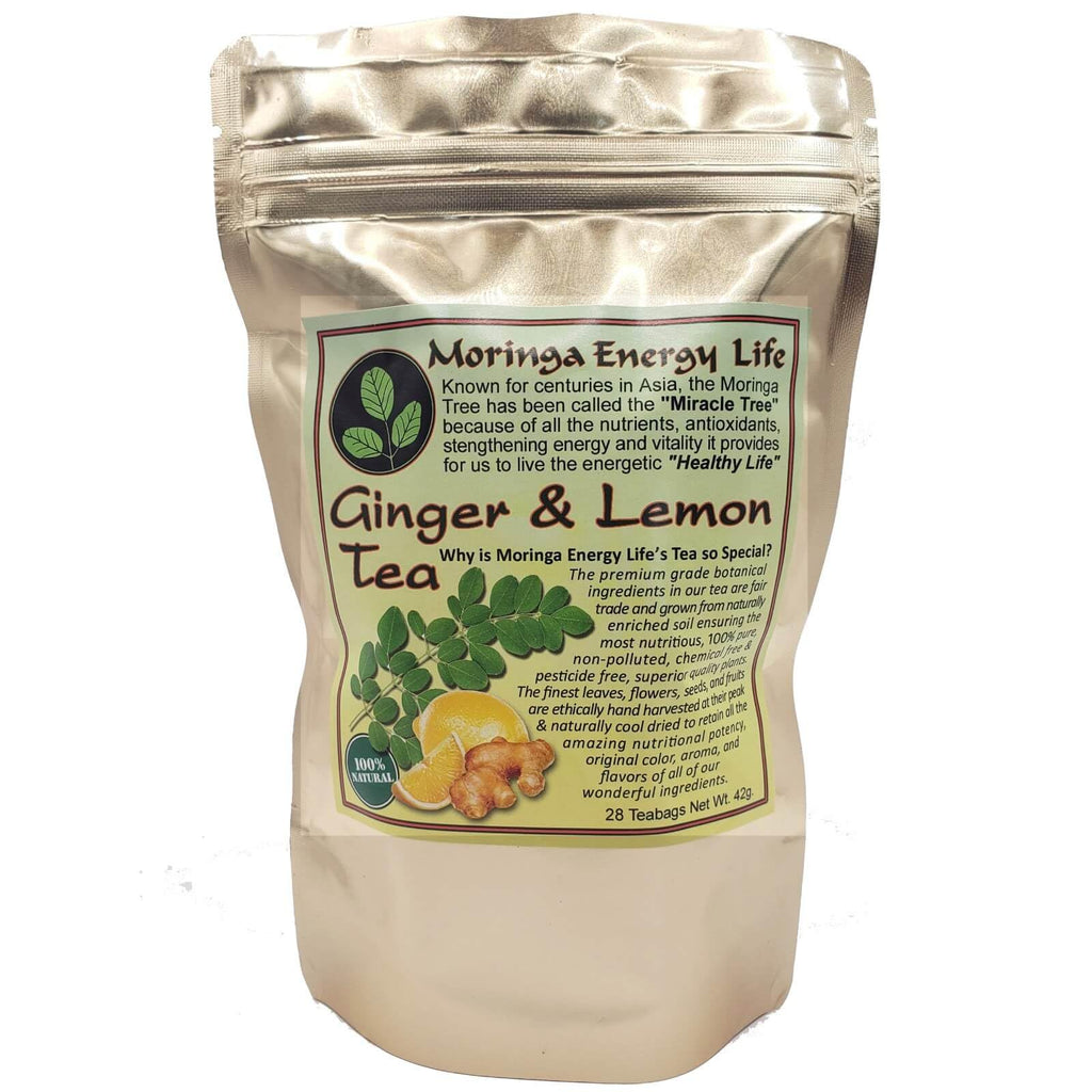Moringa ginger lemon herbal tea bags