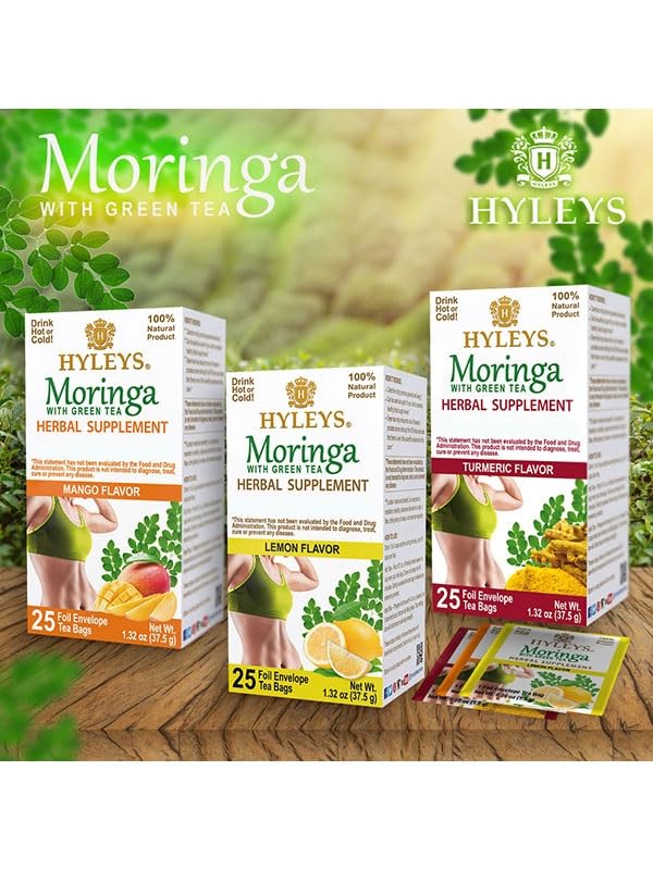 Moringa green tea bags for energy